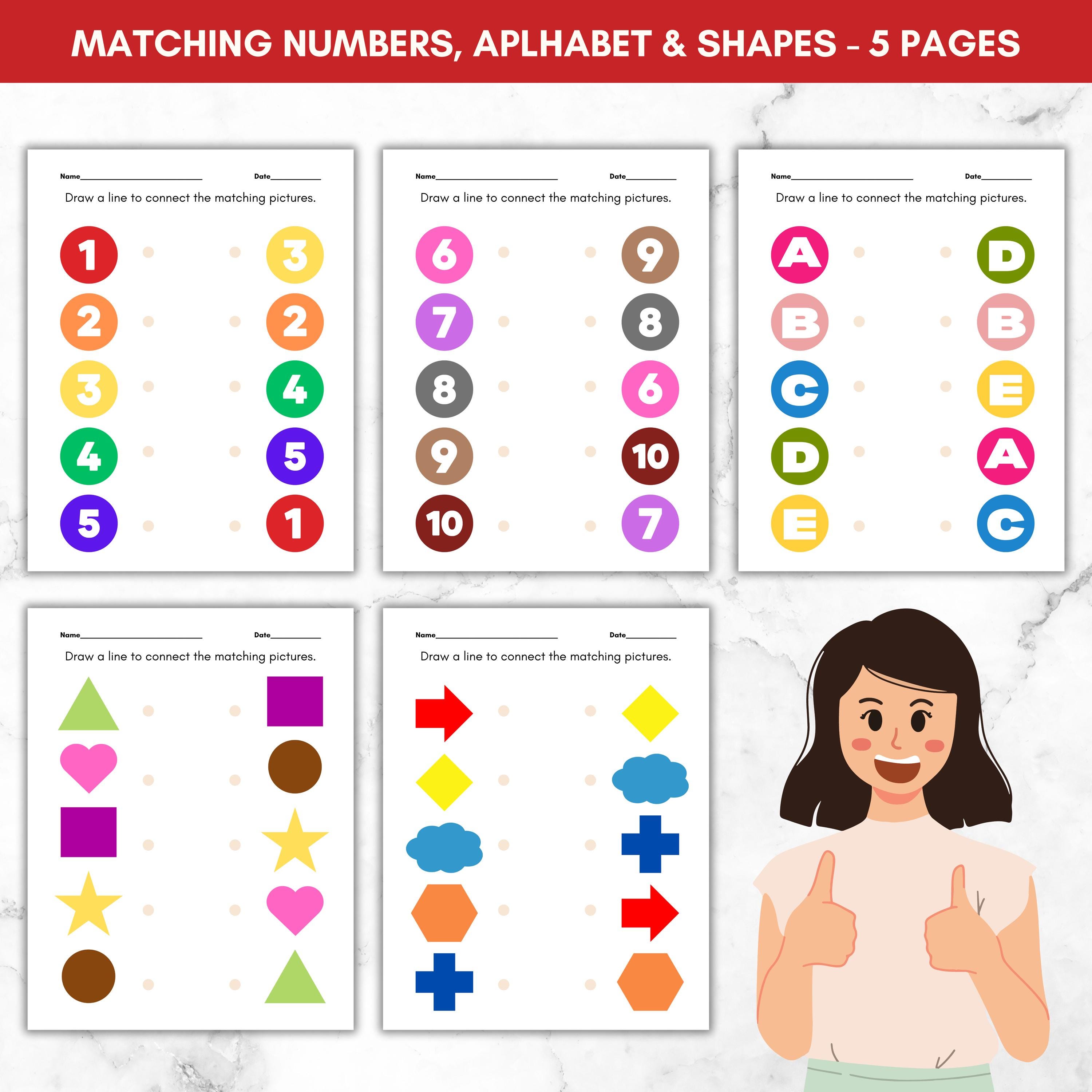 Toddler Matching Game Picture Worksheets, Kindergarten Workbook ...