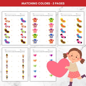 Toddler Matching Game Picture Worksheets, Kindergarten Workbook ...