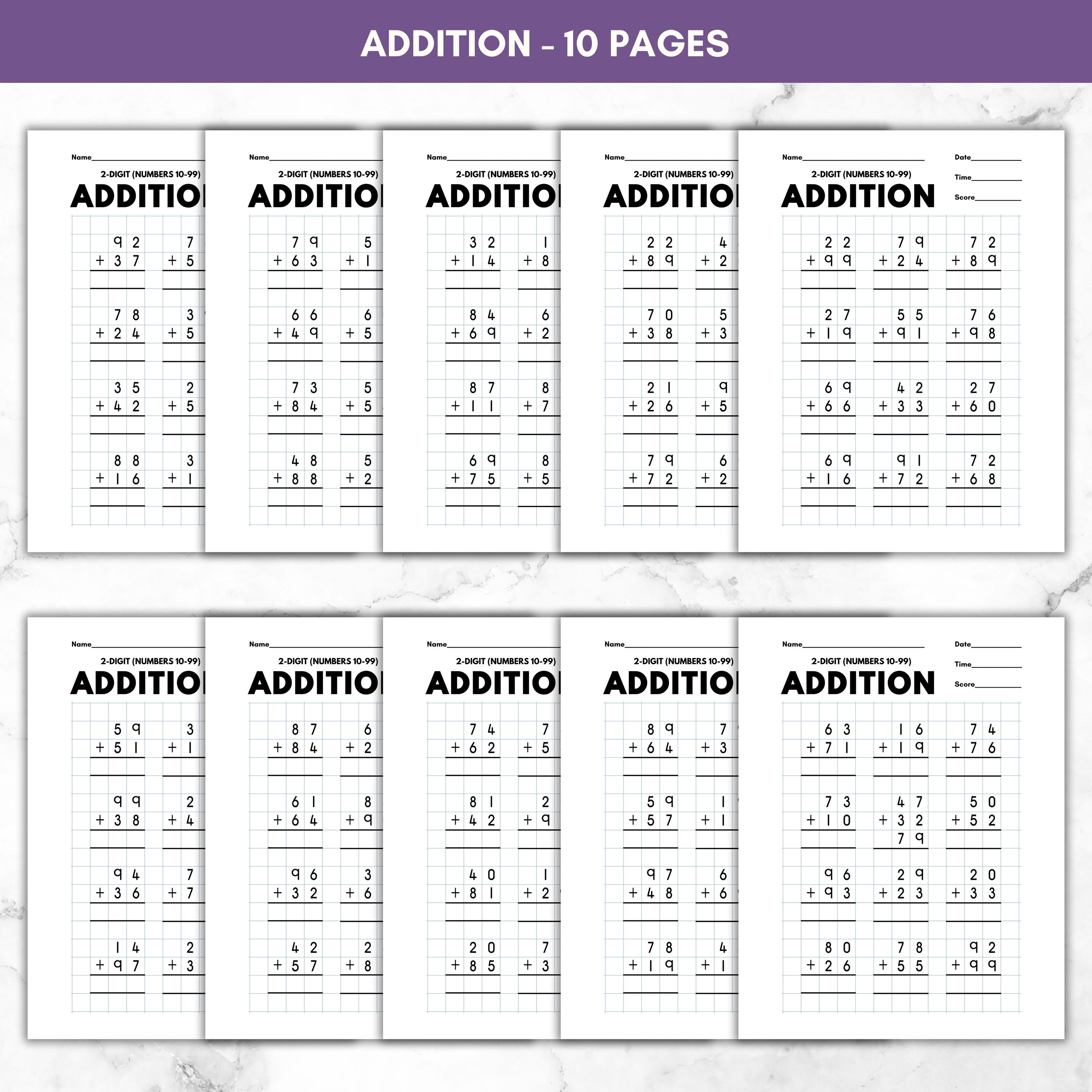 2nd Grade Math Worksheets Addition Subtraction Workbook Grade 2 Math ...