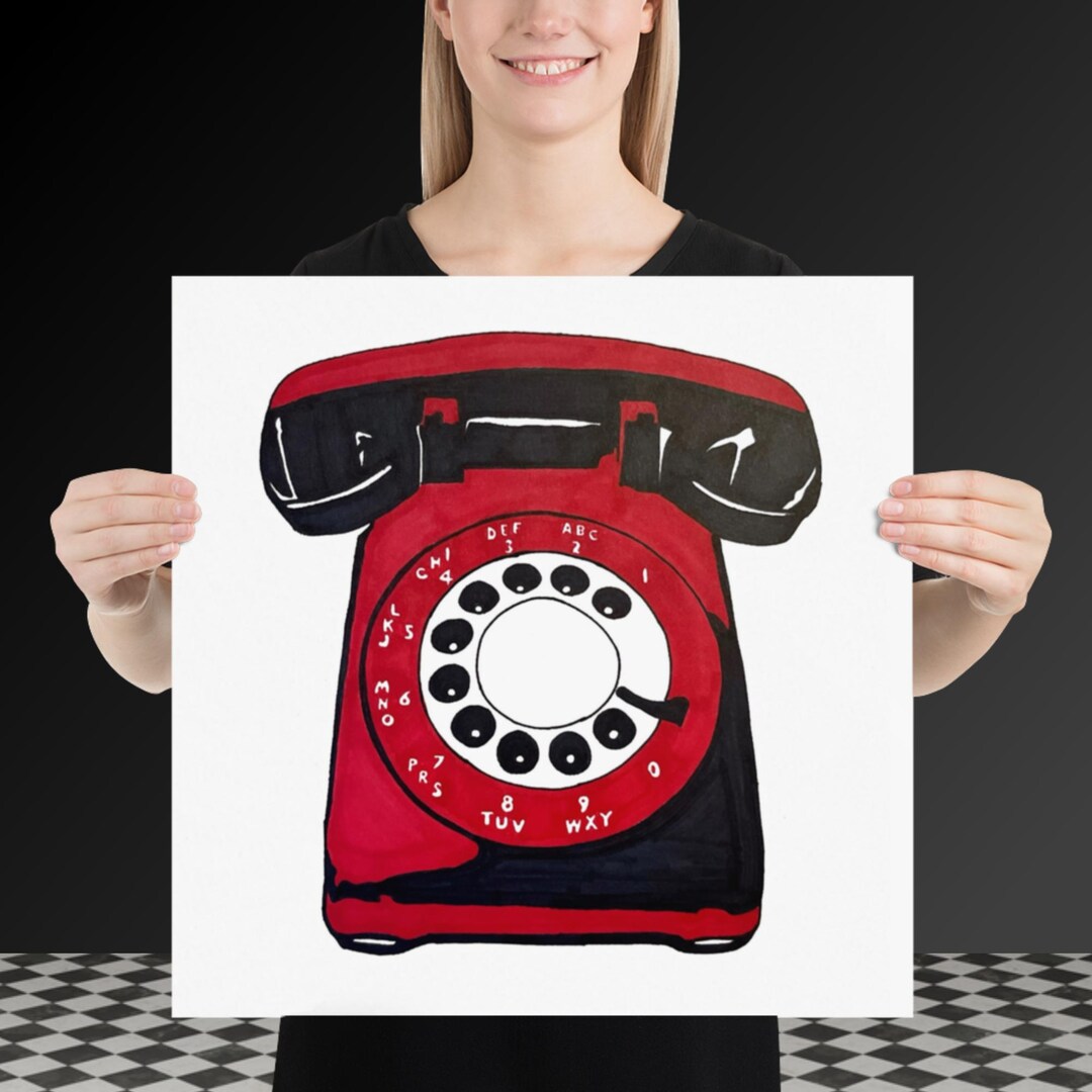 Vintage Telephone Poster From Hand Drawn Print - Etsy