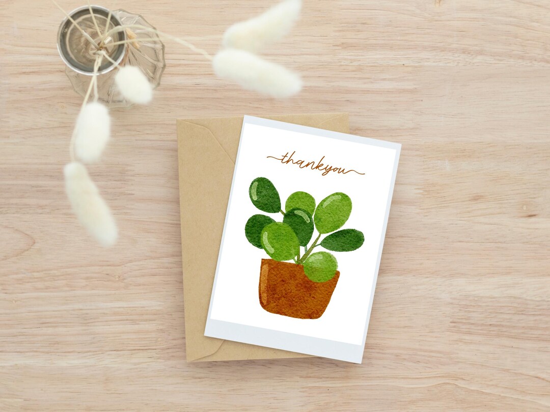 Plant Thank You Card: Printable Blank Note Card (digital Download) - Etsy