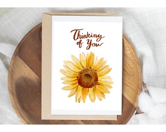 Printable Sunflower Thinking of You Card | Friendship Card | Digital ...