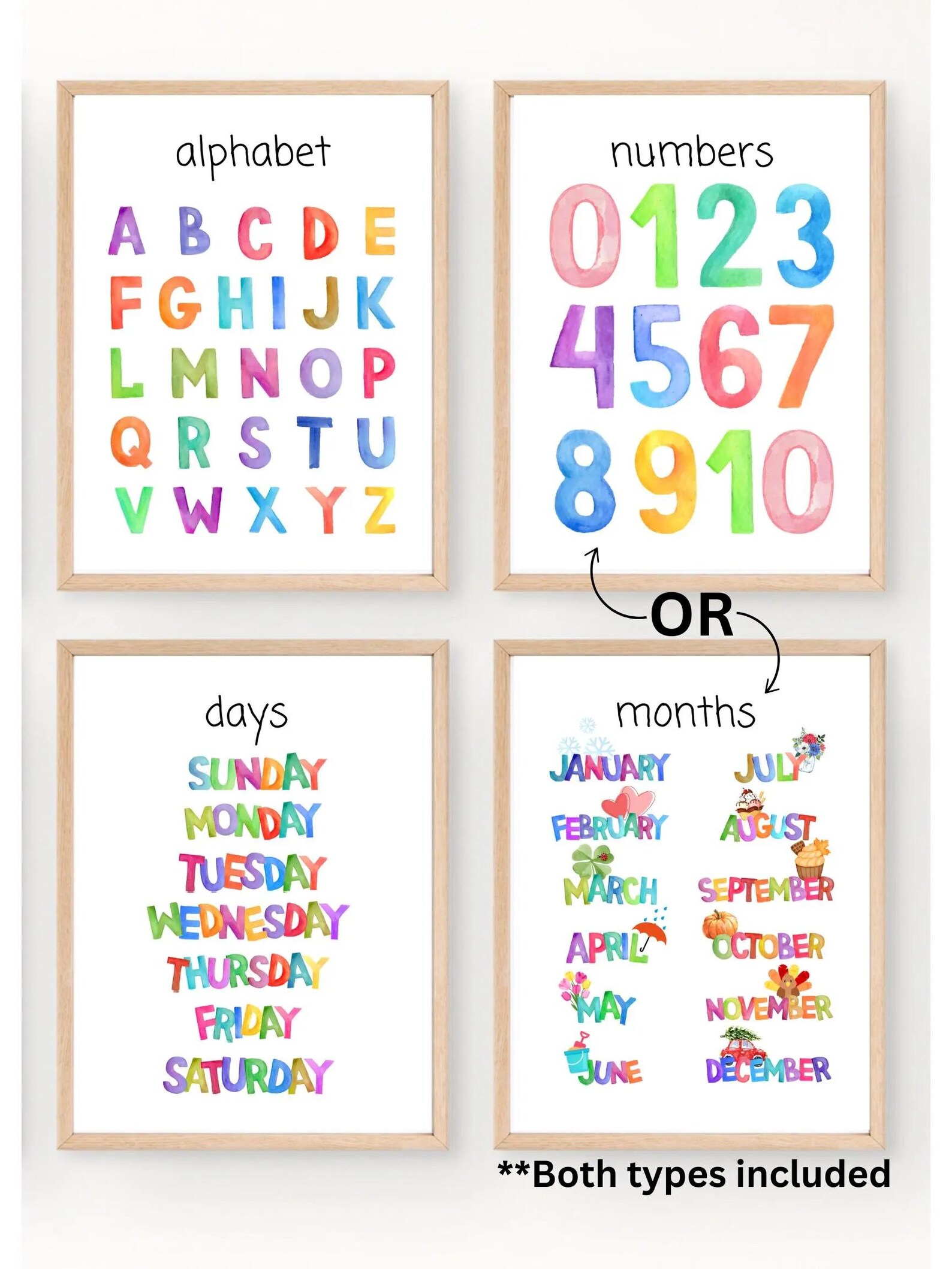 Educational Wall Art Print Bundle: Homeschool & Classroom Decor ...