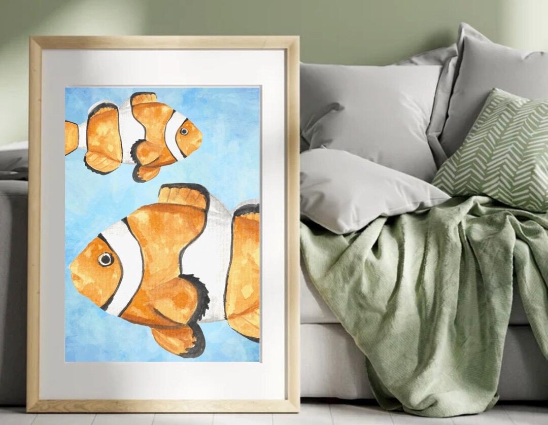 Clown Fish Art Print | Ocean Decor | Wall Art Prints | Printable Art ...