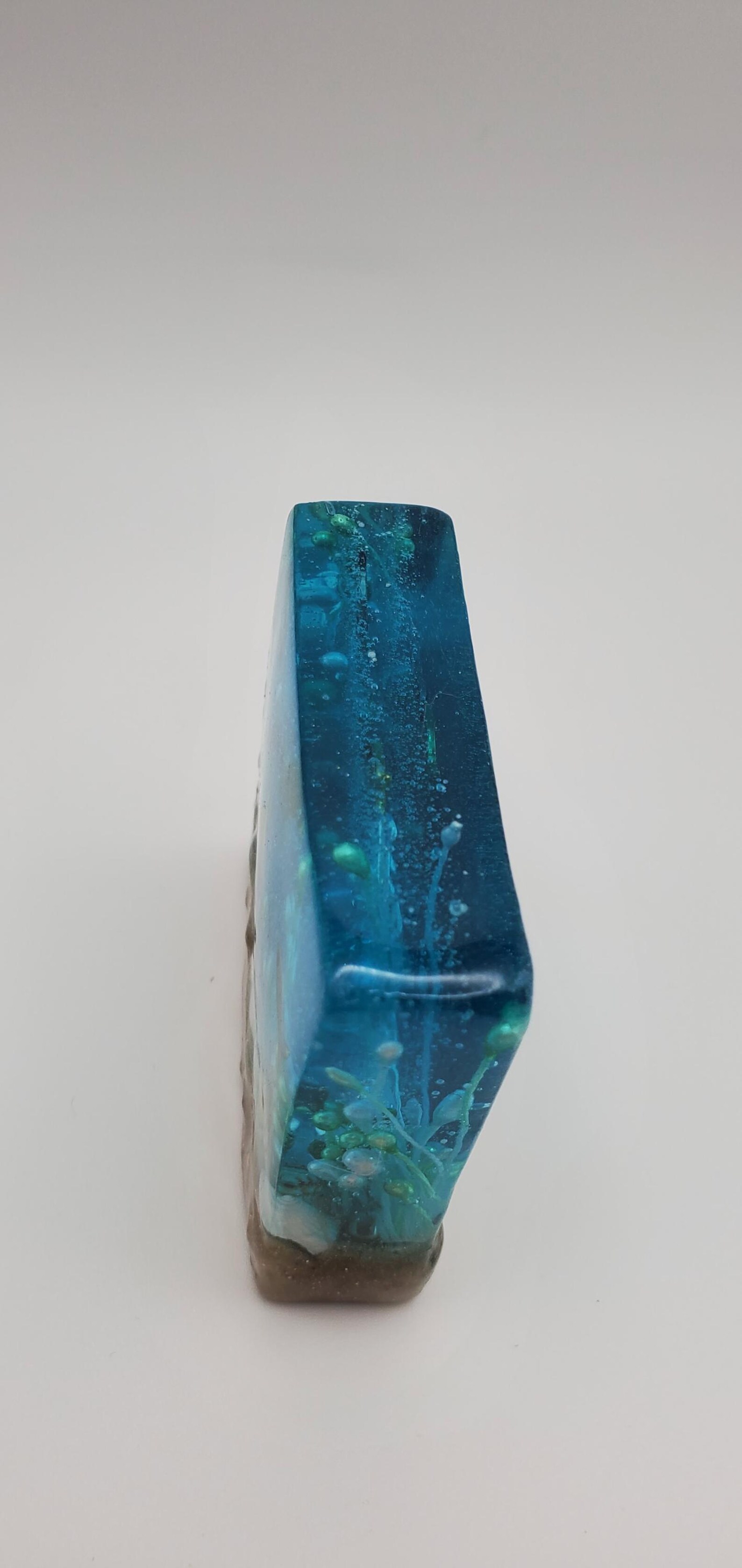 Mini Ocean Resin Art Block: Handmade Underwater Seascape With Shells - Etsy