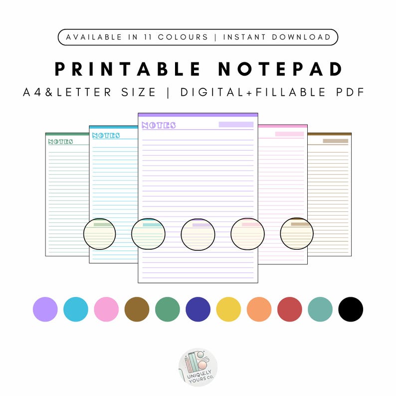 Printable Lined & Dotted Note Pages for College - A4 Size Note-taking ...