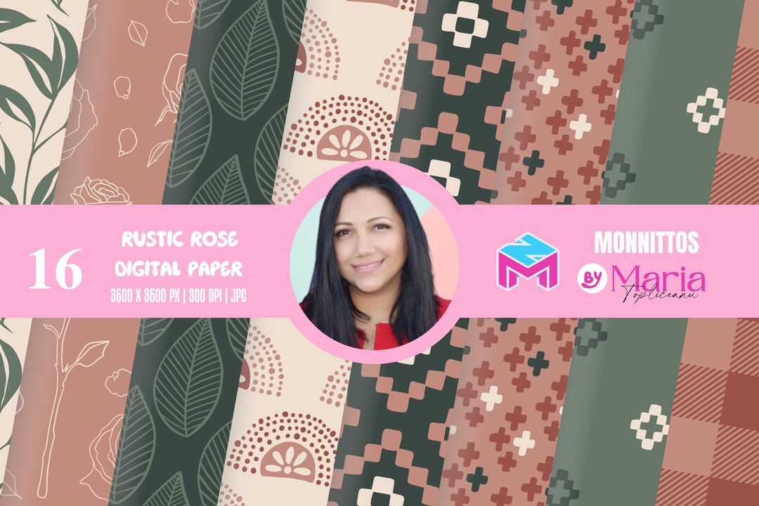 16 Rustic Rose Digital Paper - Etsy