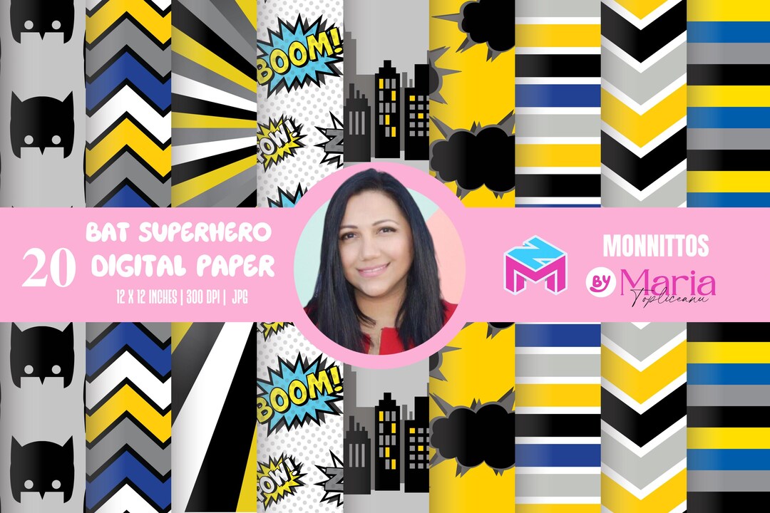 20 Bat Superhero Digital Paper - Etsy