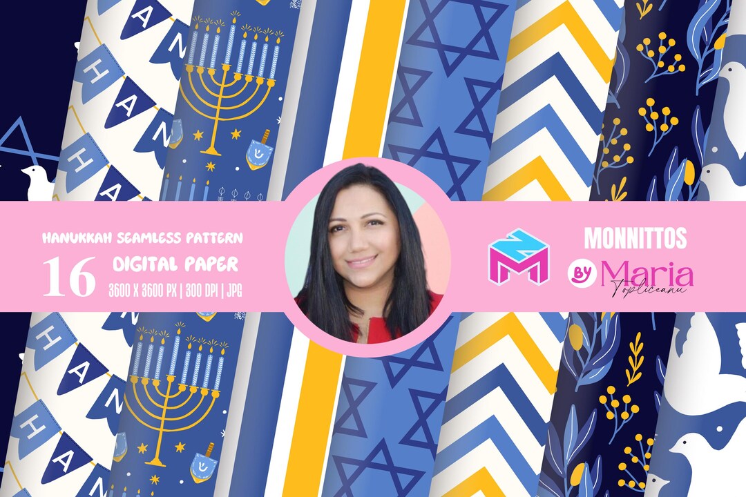 16 Hanukkah Seamless Pattern Digital Papers - Etsy