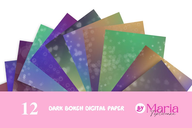 12 Dark Bokeh Digital Papers - Etsy