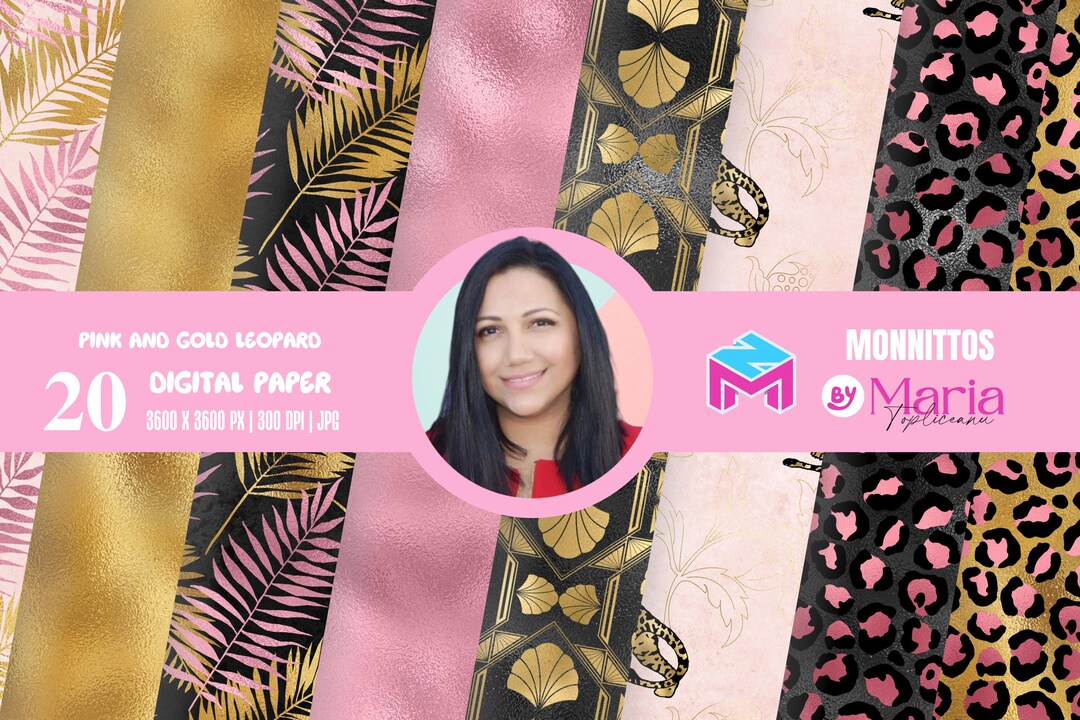 20 Pink and Gold Leopard Digital Paper - Etsy