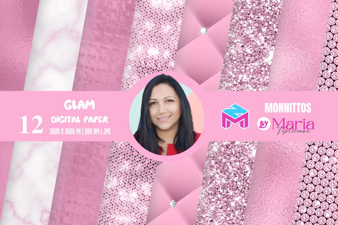 12 Glam Digital Paper - Etsy