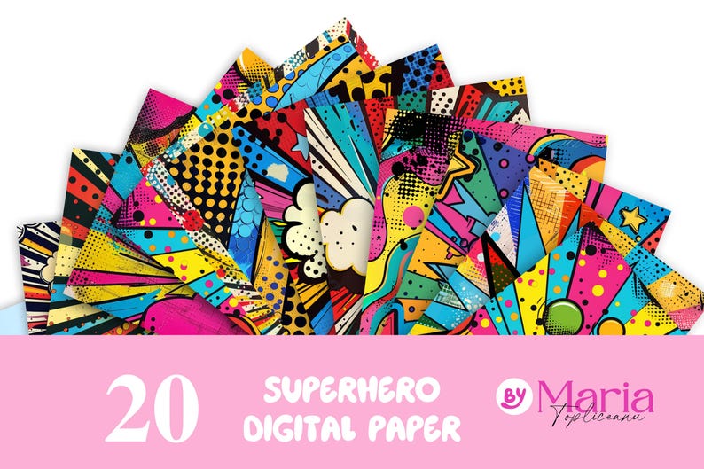 20 Superhero Digital Paper - Etsy