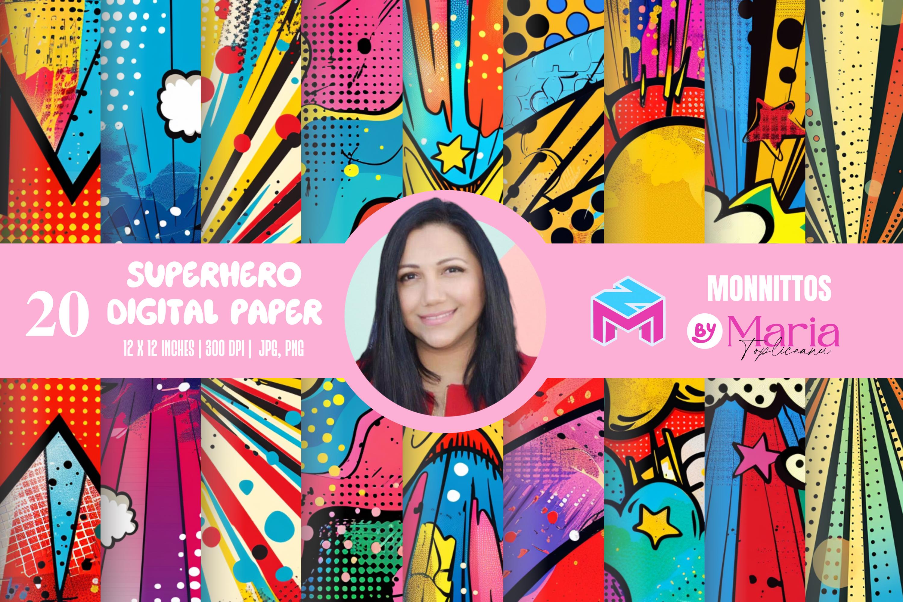 20 Superhero Digital Paper - Etsy