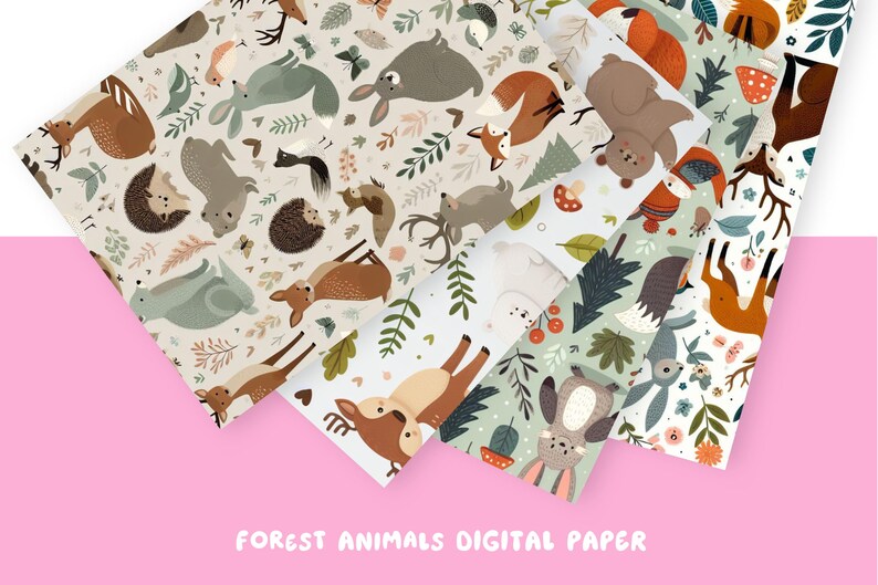 15 Forest Animals DIGITAL PAPER - Etsy
