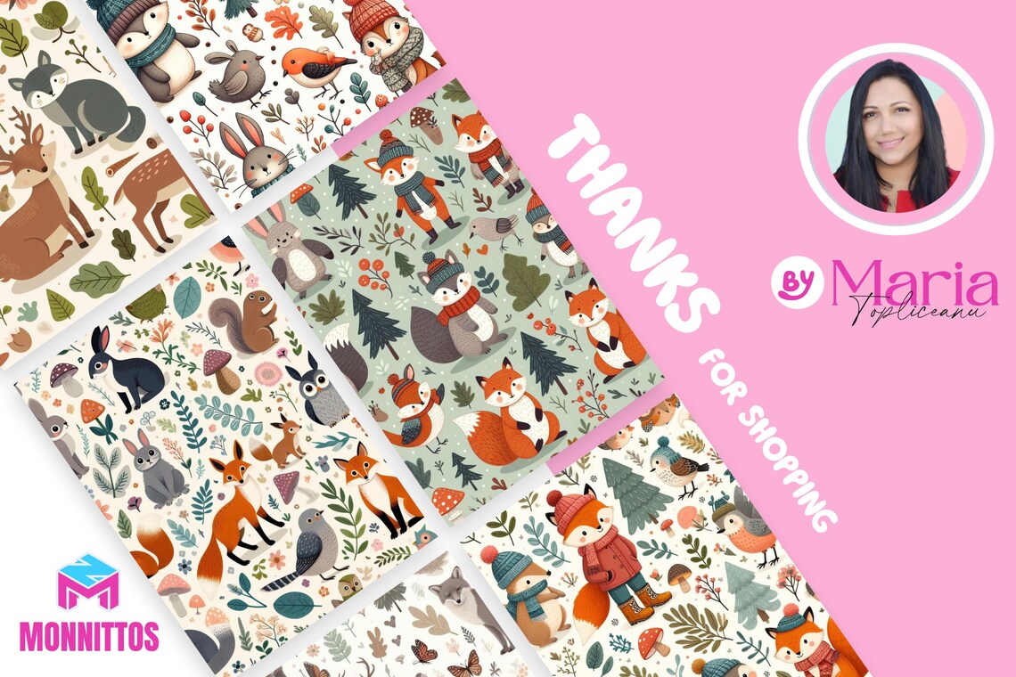 15 Forest Animals DIGITAL PAPER - Etsy