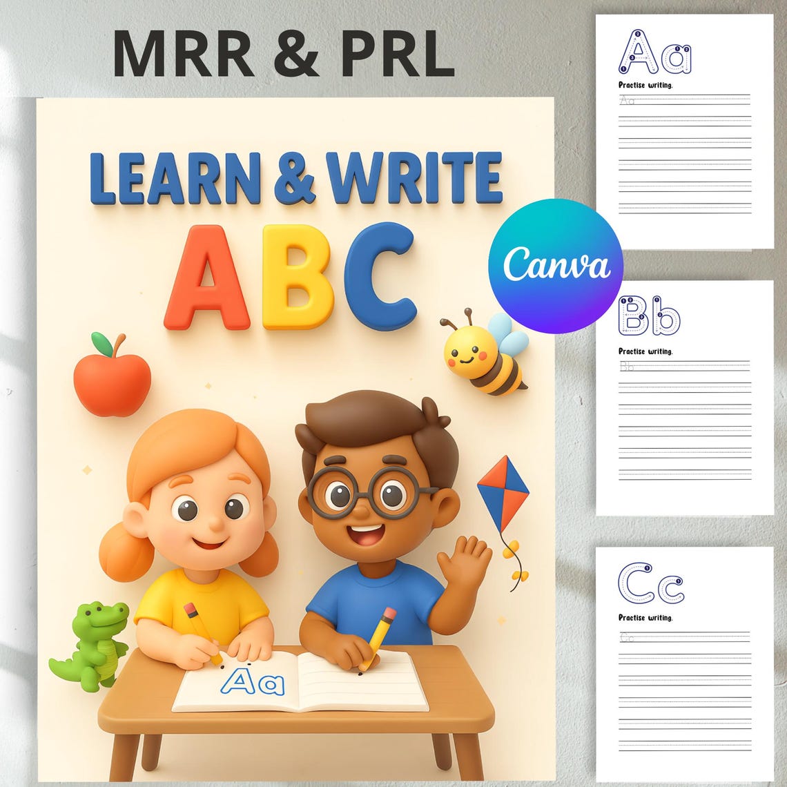 ABC Alphabet Printable Worksheets: Preschool & Homeschool Learning (PLR ...