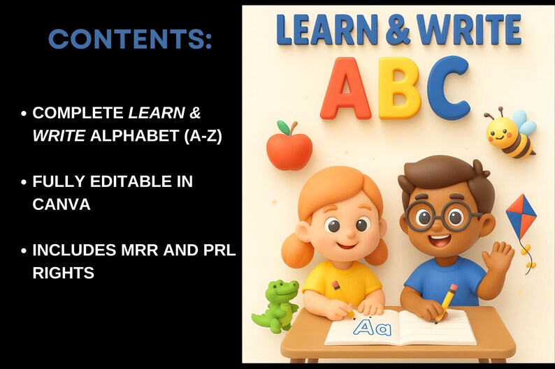 ABC Alphabet Printable Worksheets: Preschool & Homeschool Learning (PLR ...