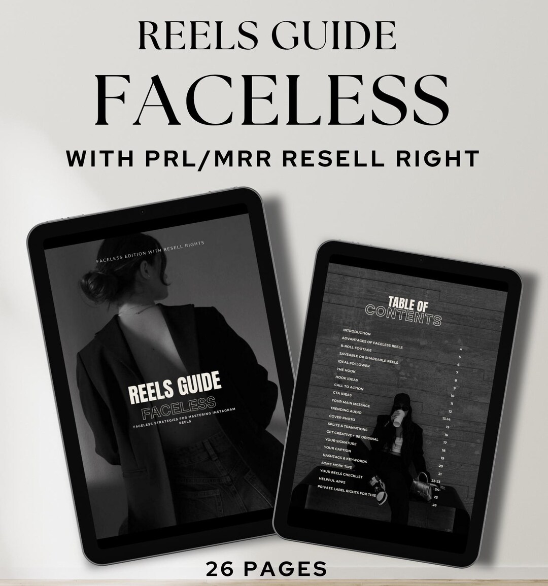 Faceless Reels Guide: Instagram Marketing Ebook (MRR/PRL) - Etsy