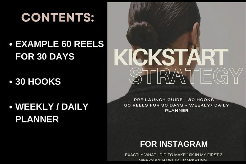 Kickstart Strategy Guide: 30 Hooks, 60 Reels for 30 Days, Weekly Reels ...