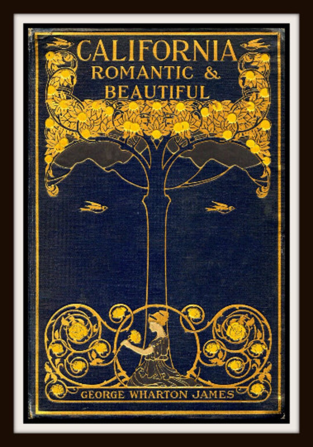 Vintage Book Cover Print California Romantic and Beautiful Book Wall ...