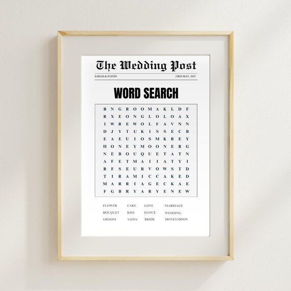 Sopa De Letras Nupcial Imprimible