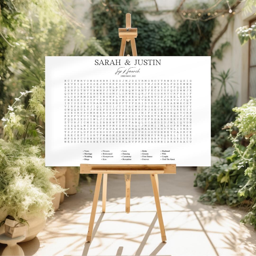 Wedding Word Search Sip and Solve Template Made for You Personalized ...