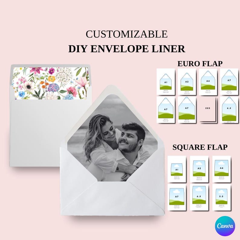DIY Custom Envelope Liner, Customized Envelope Liner Insert Printable ...