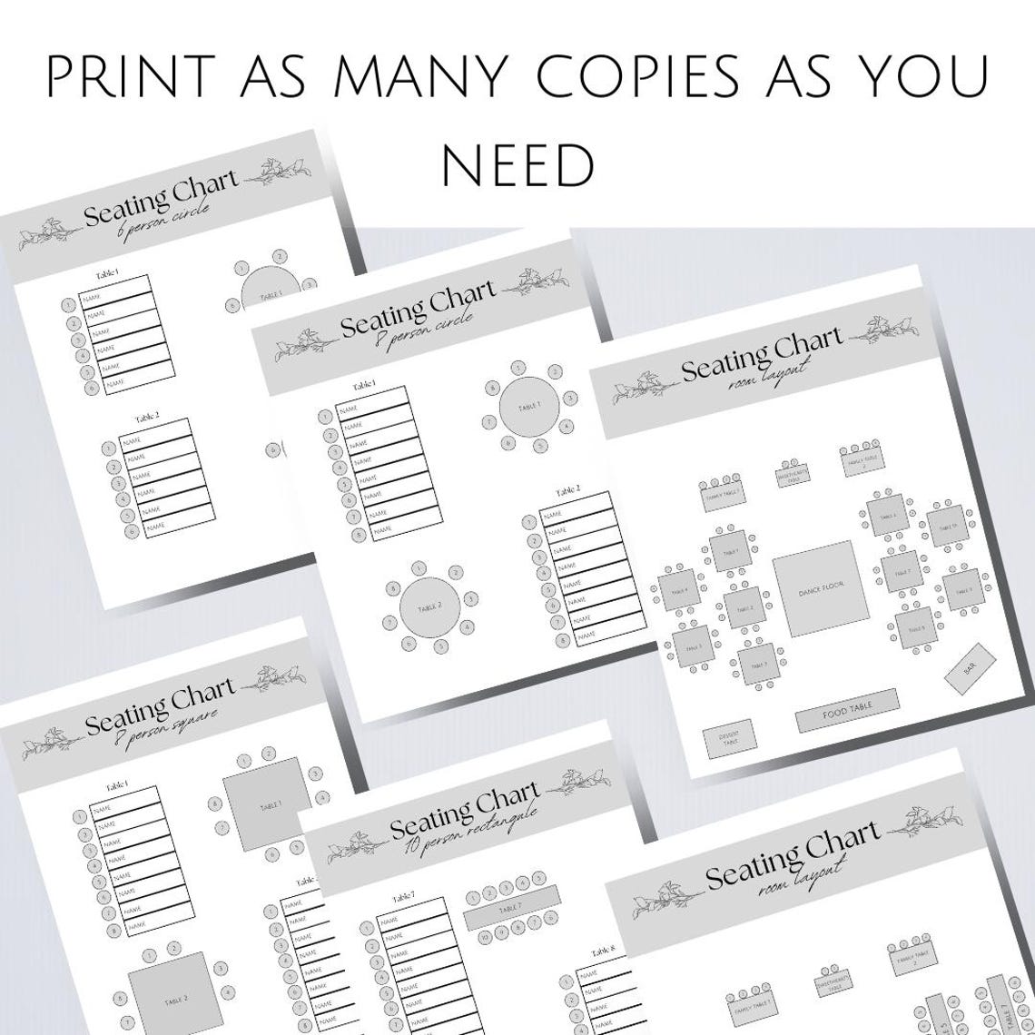 Wedding Seating Plan Template, Seat Map, Digital Seating Chart, Seating ...
