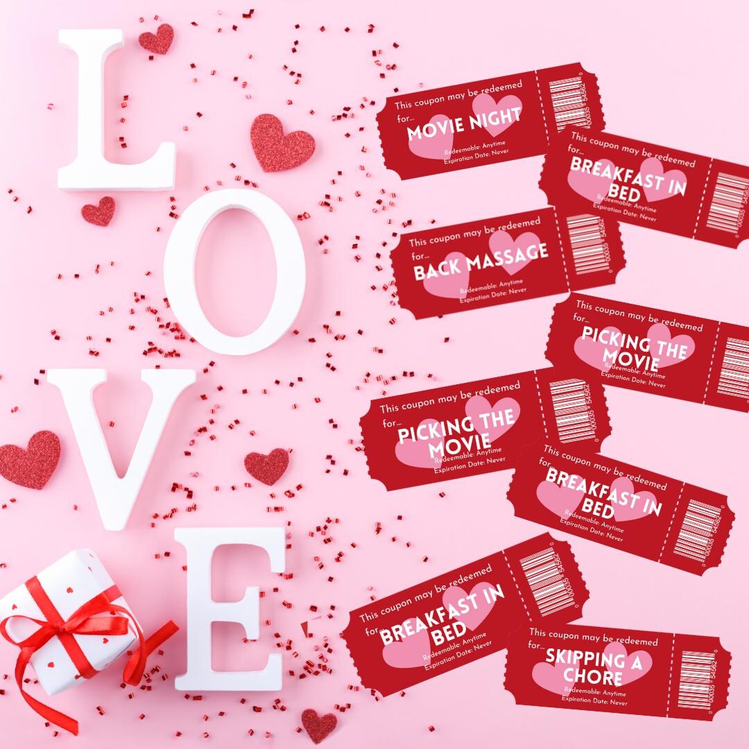 Editable Digital Love Coupons, Valentines Day Coupons, Valentines Day ...