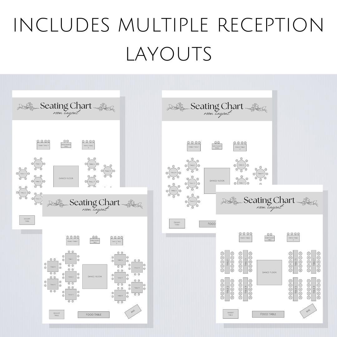 Wedding Seating Plan Template, Seat Map, Digital Seating Chart, Seating ...
