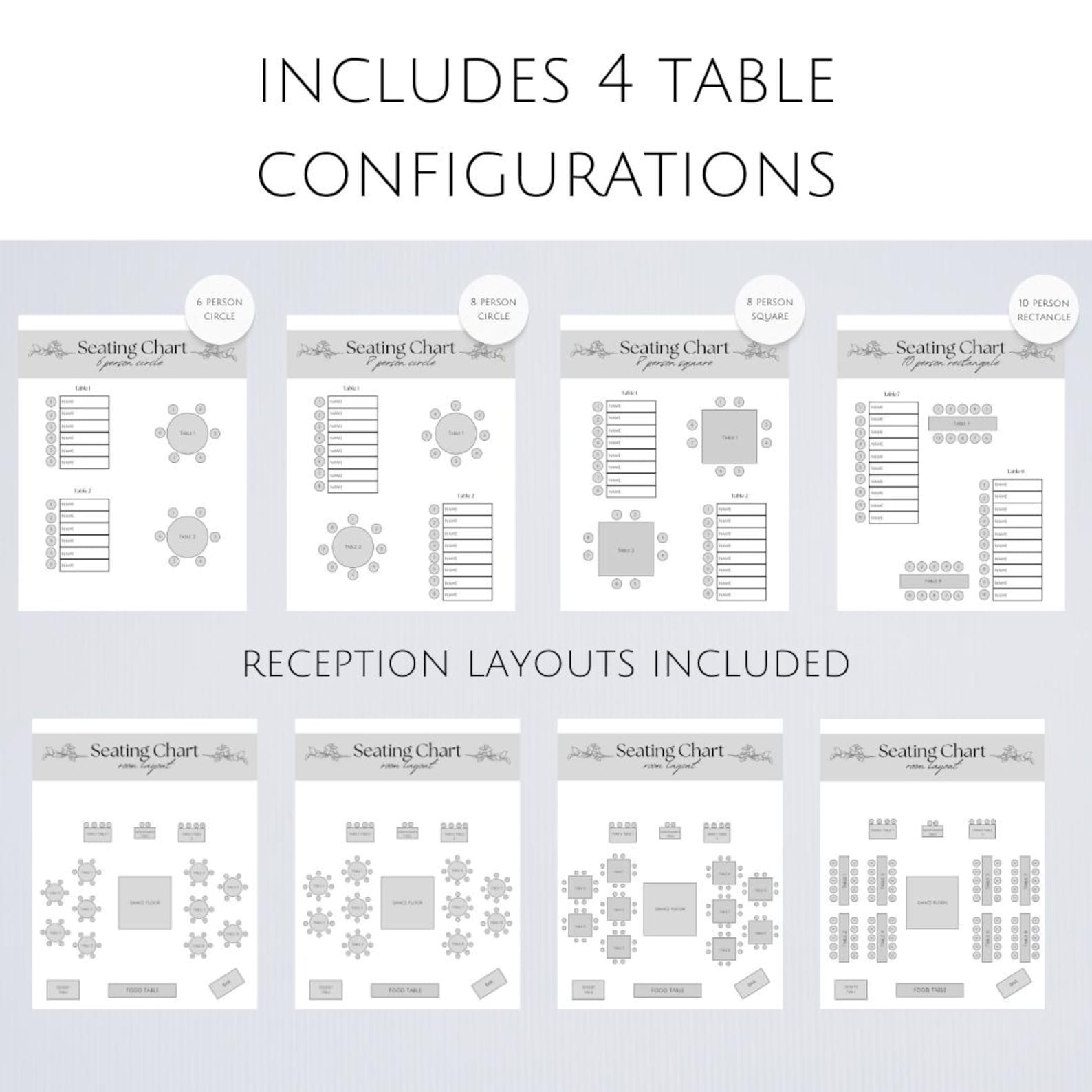 Wedding Seating Plan Template, Seat Map, Digital Seating Chart, Seating ...