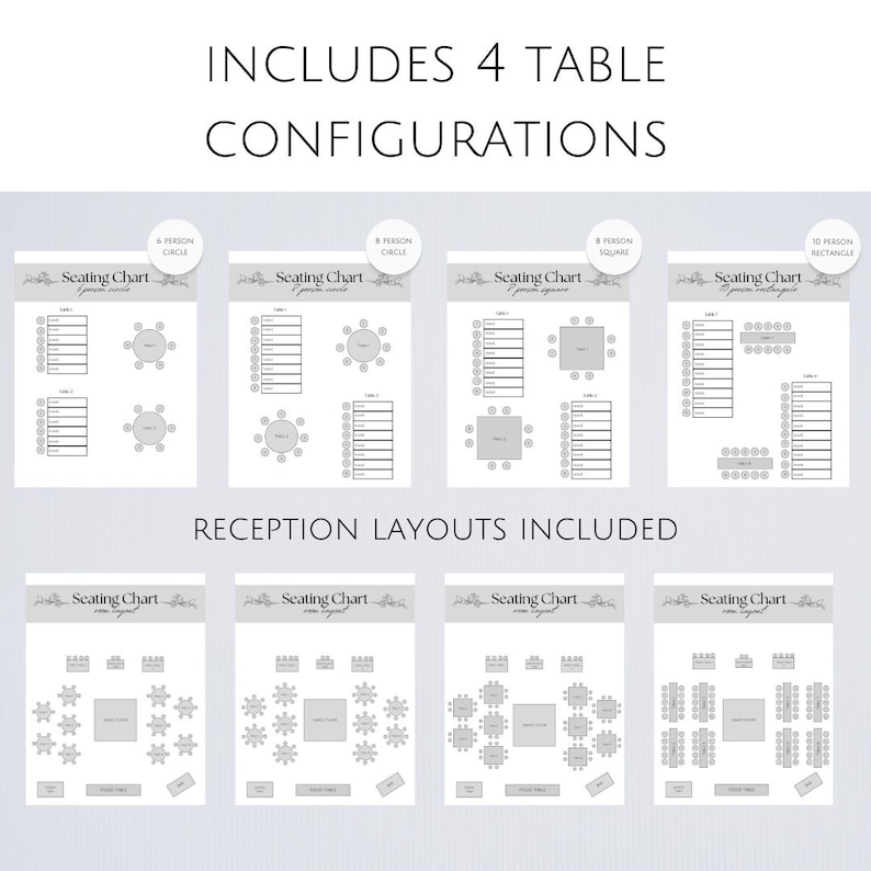 Seating Plan, Printable Wedding Seating Plan Template, Seat Map ...