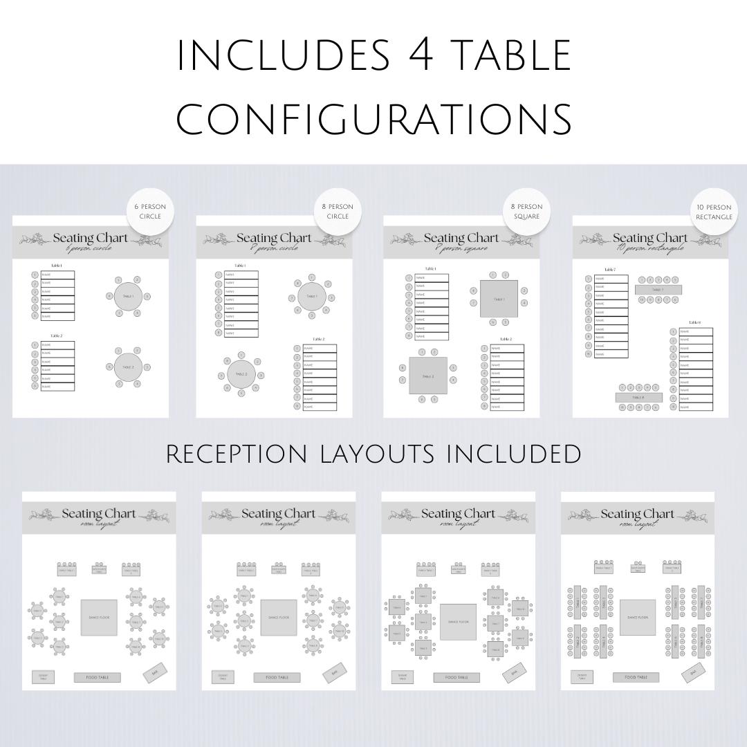 Wedding Seating Plan Template, Seat Map, Digital Seating Chart, Seating ...