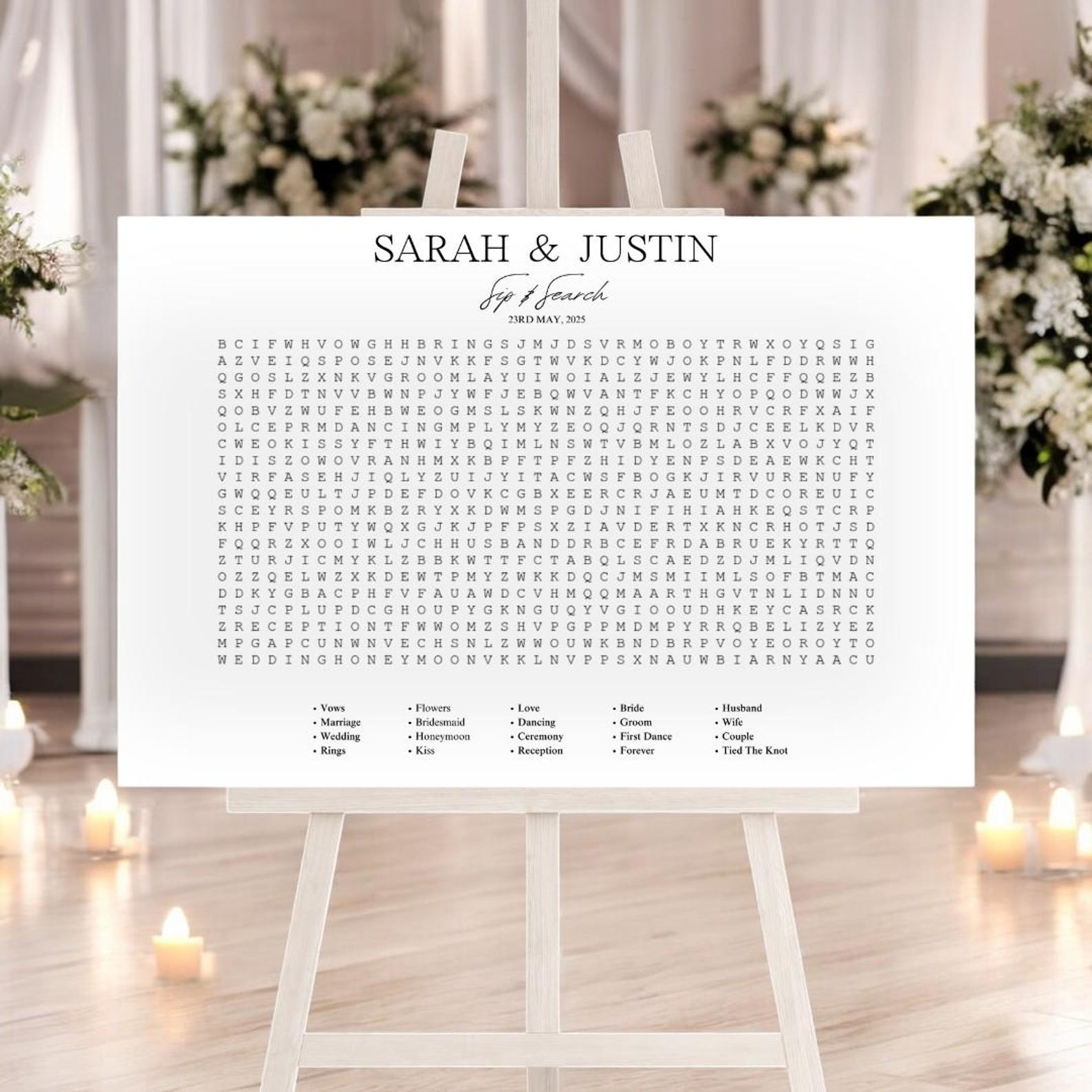 Wedding Word Search Sip and Solve Template Made for You Personalized ...