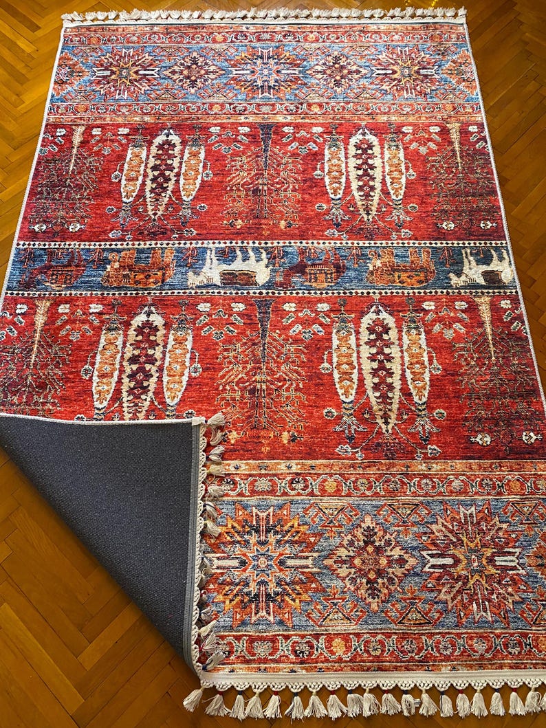 Red Carpet, Anatolian Carpet, Red Rug, Ethnic Pattern, Bohemian Style ...