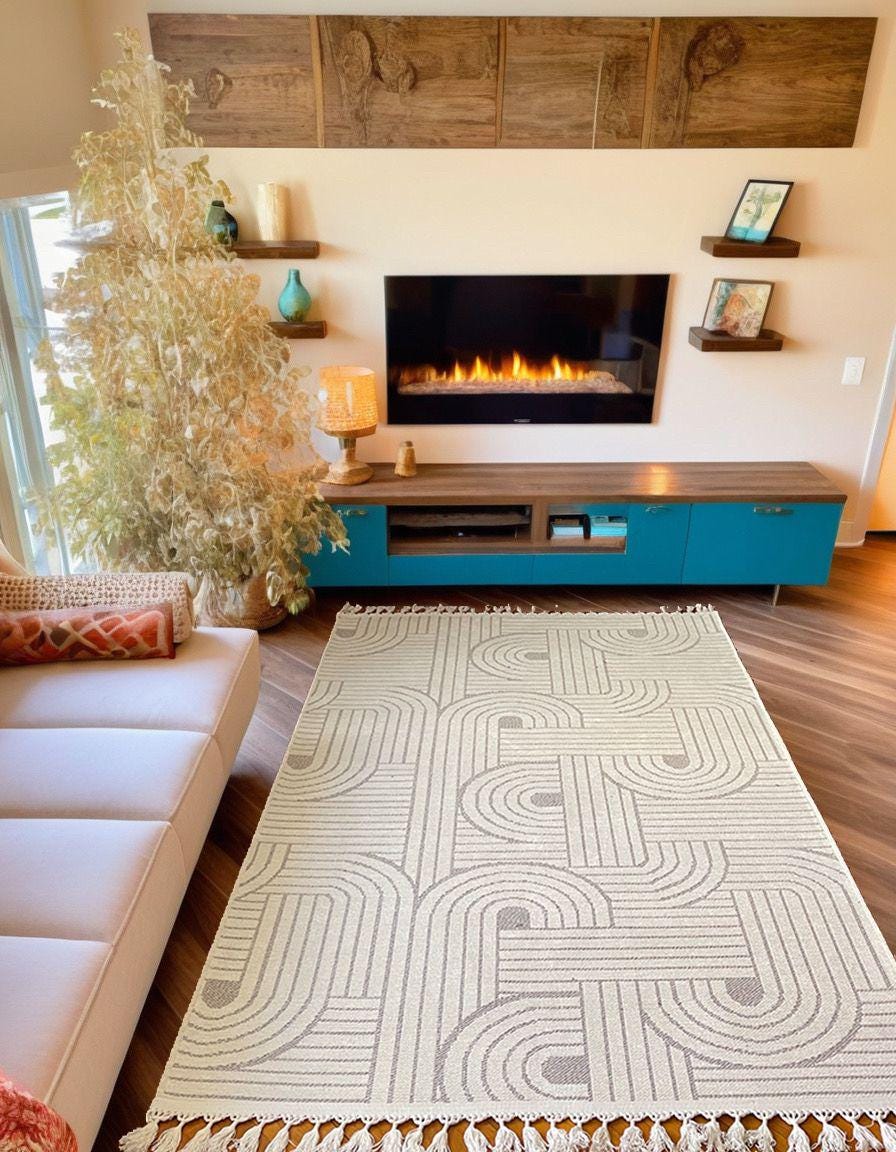 Soft Boho Rugs, Cream Rug for Living Room, Cream Boho Rug, Nordic Area ...
