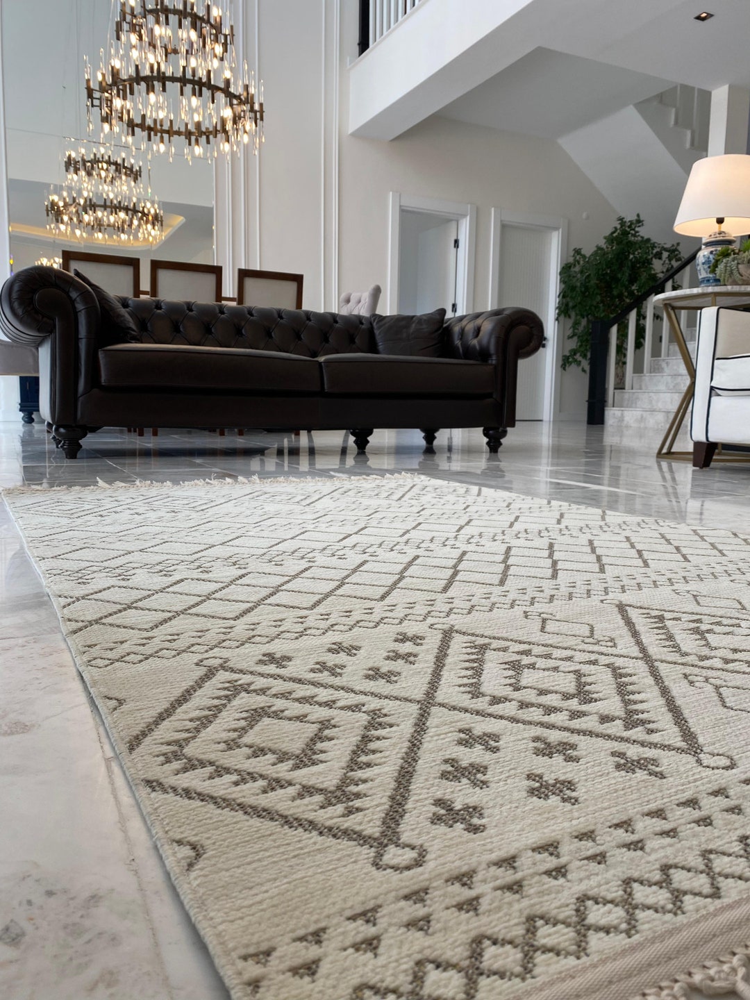 Rug, Geometric Pattern, Patchwork Pattern, Country Oriental Rug ...