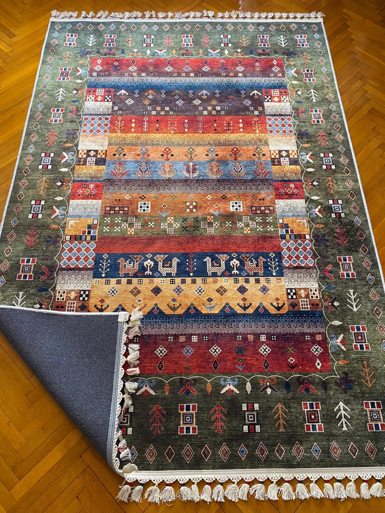 Green Carpet, Anatolian Carpet, Green Rug, Ethnic Pattern, Bohemian ...