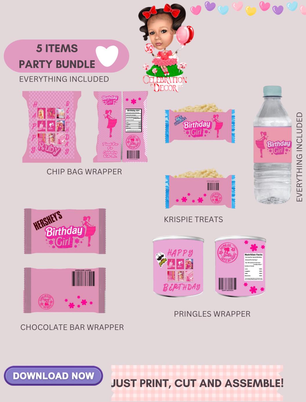 INSTANT DOWNLOAD , Barbie Birthday, Barbie Party Package, Kids Birthday ...
