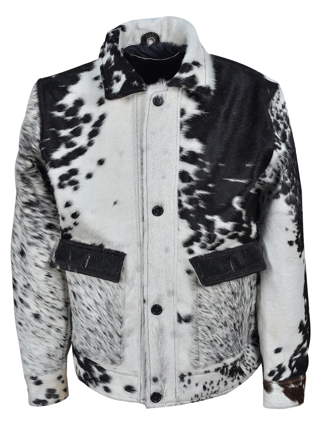 Men's and Women Natural Cowhide Pony Hair Jacket - Long Sleeve American ...