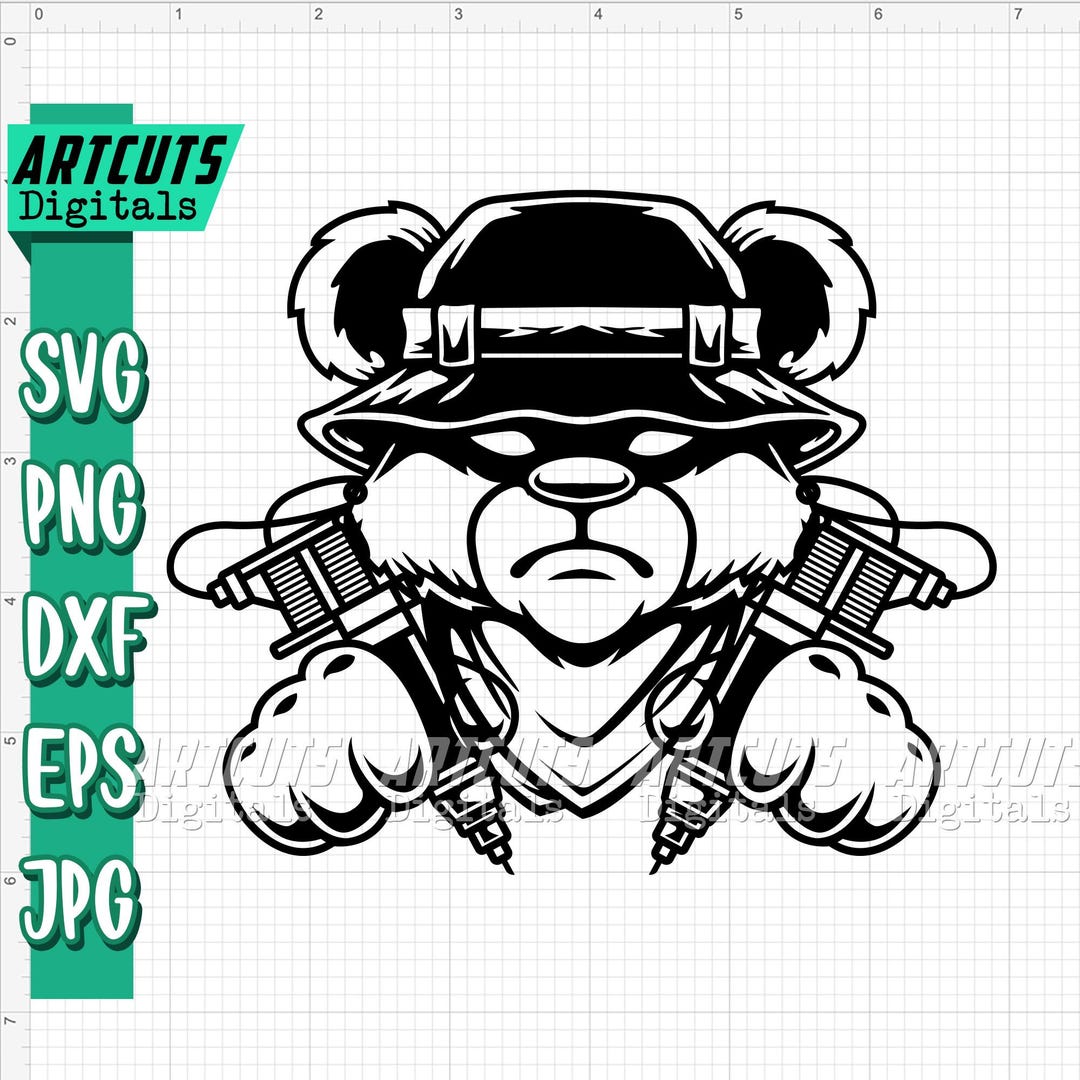 Teddy Svg | Teddy Bear Clipart | Tattoo Machine | Teddy Ink Cutfile ...