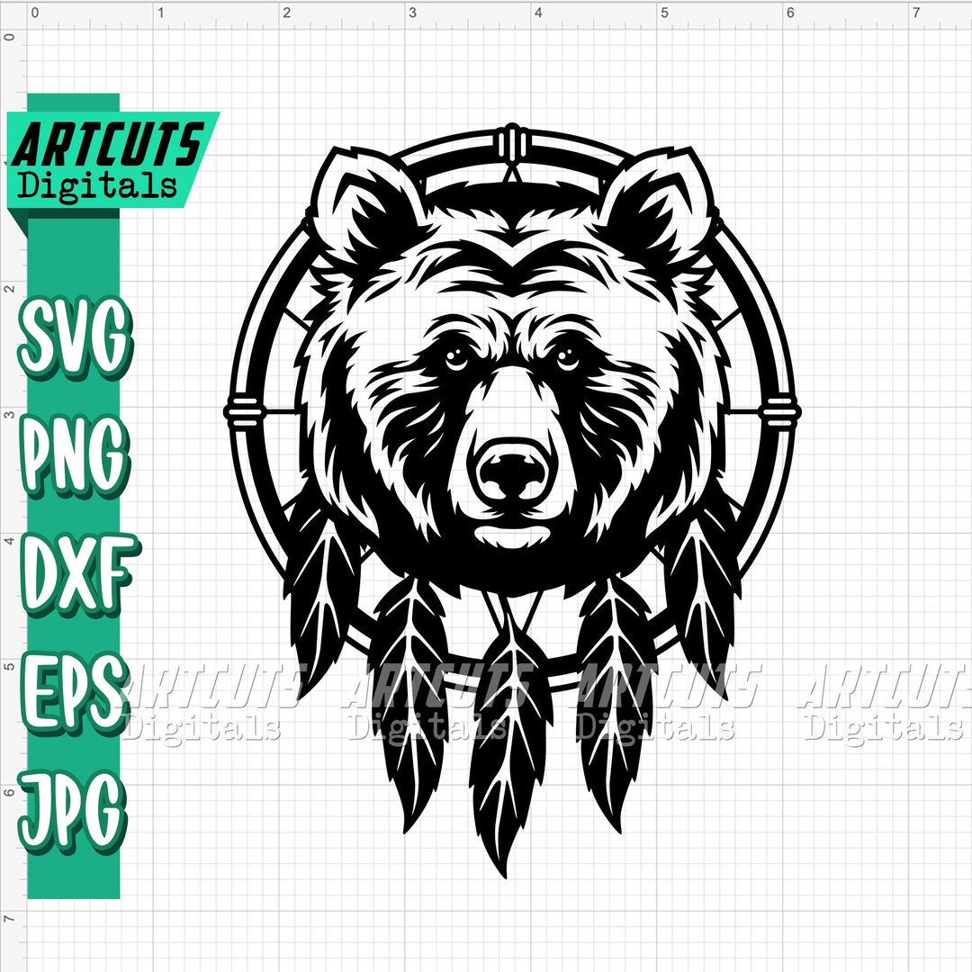 Bear Svg, Dreamcatcher Clipart, Hobo Wild Animal Dxf, Camping Shirt Png ...