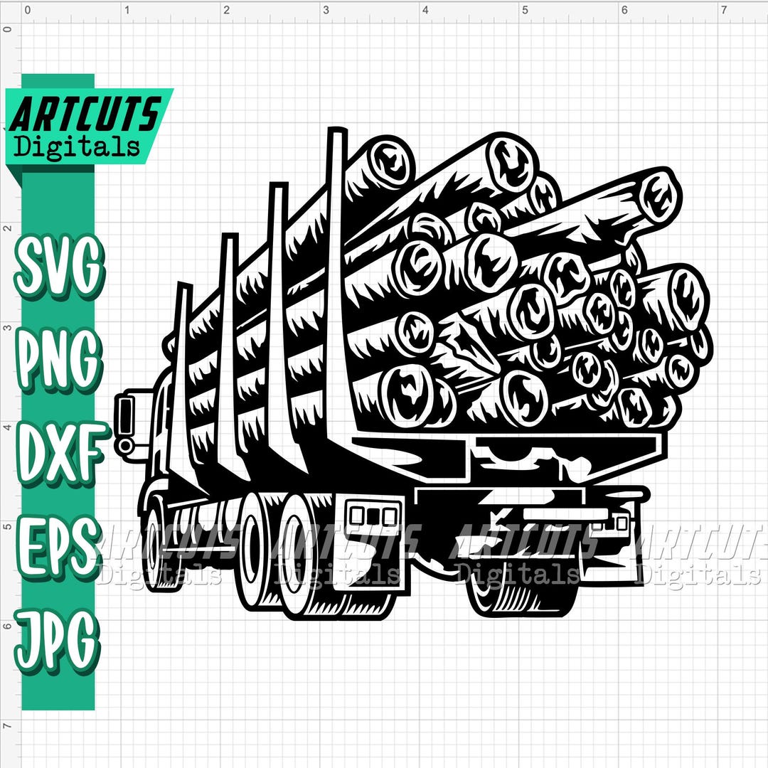 Truck Svg, Logging Truck Svg, Log Truck Svg, Truck Driver Dad Clipart ...