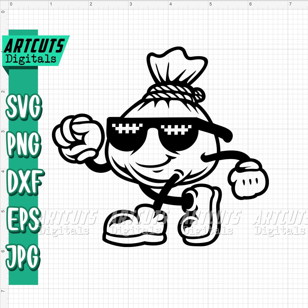 Moneybag Svg, Money Svg, Money Bag Clipart, Hippie Mascot Cutfile ...