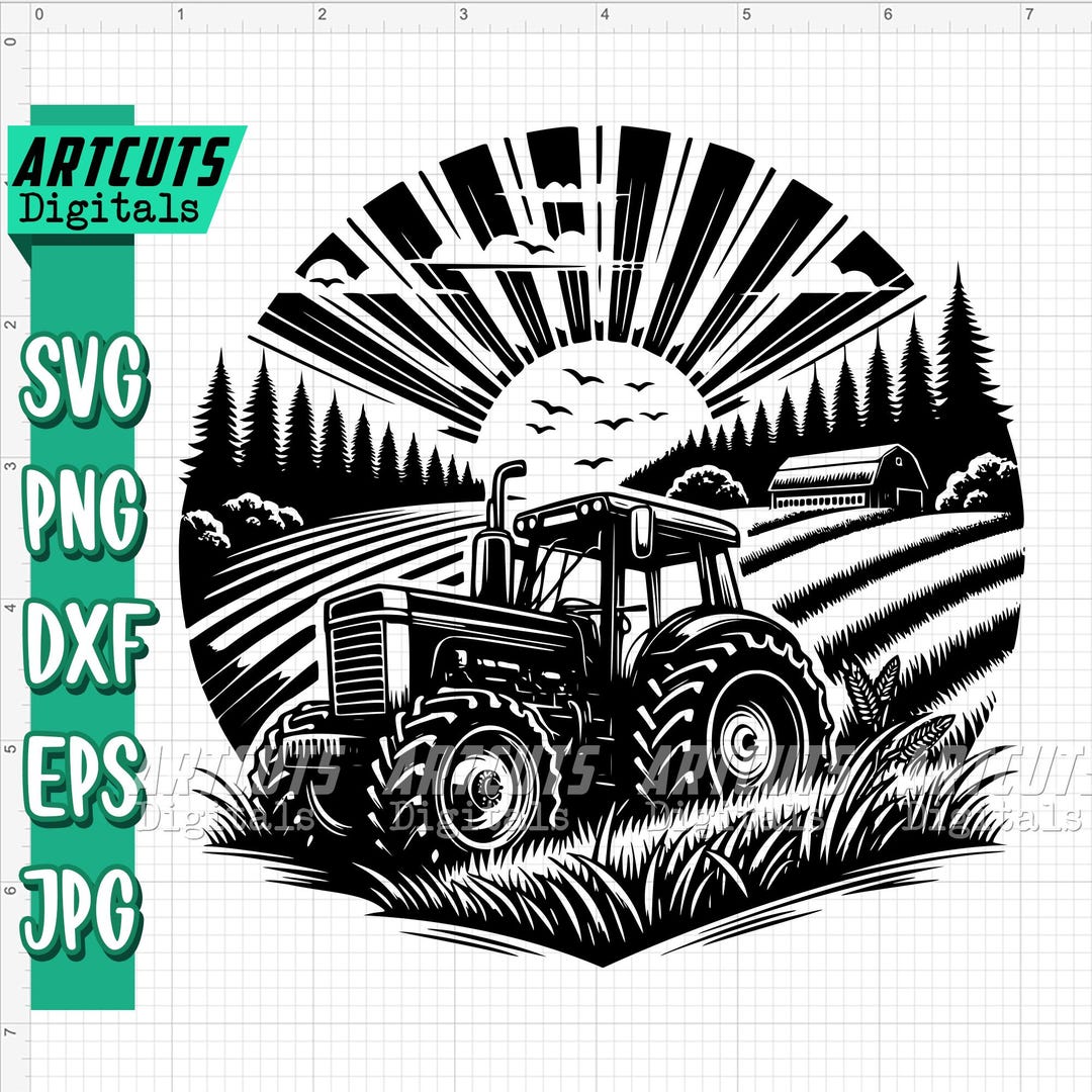 Tractor Svg, Farmer Clipart, Farming Transportation Cutfile, Farm ...