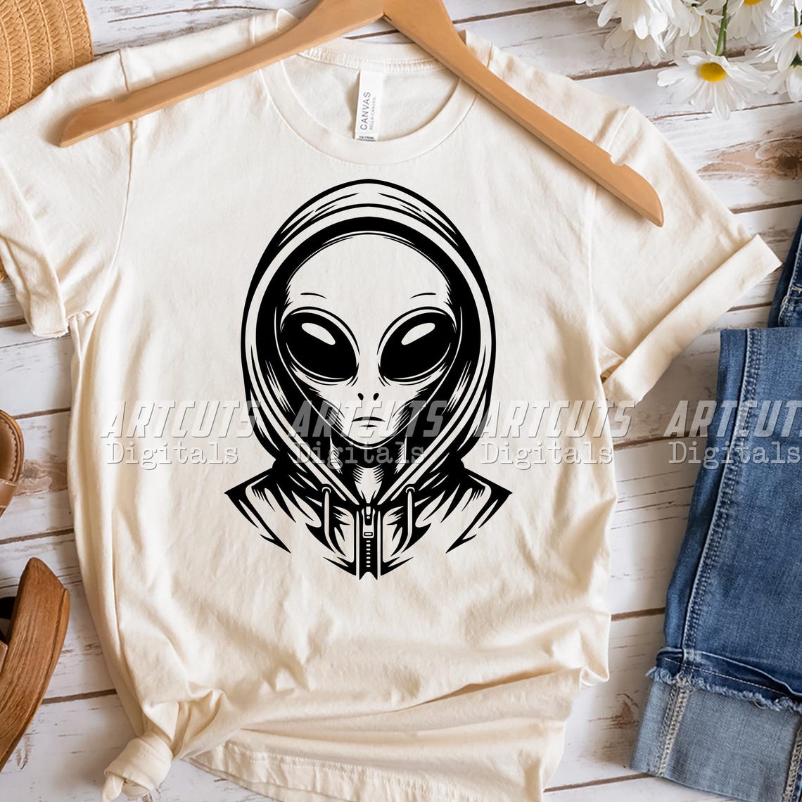 Alien Svg, Alien in Hoodie Clipart, UFO Scene Cutfile, Outer Space Man ...