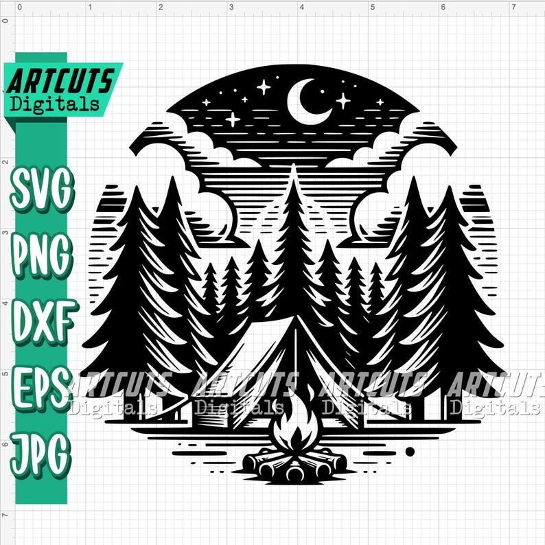 Camping Scene Svg, Camper Clipart, Camp Life Shirt Png, Boho Woodland ...