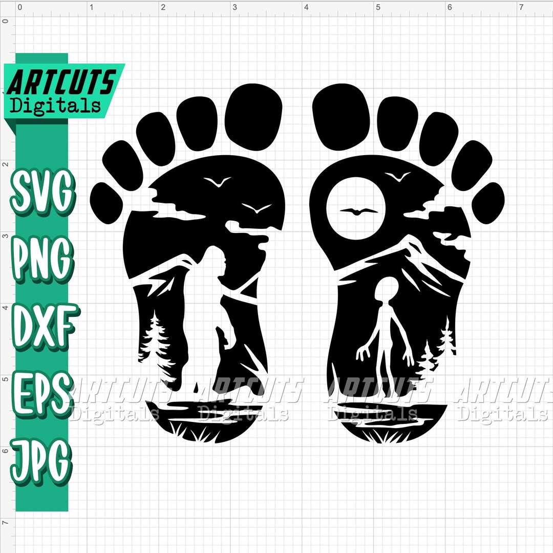 Big Foot Svg, Alien Svg, Hide Champion Clipart, Foot Prints, Hide and ...