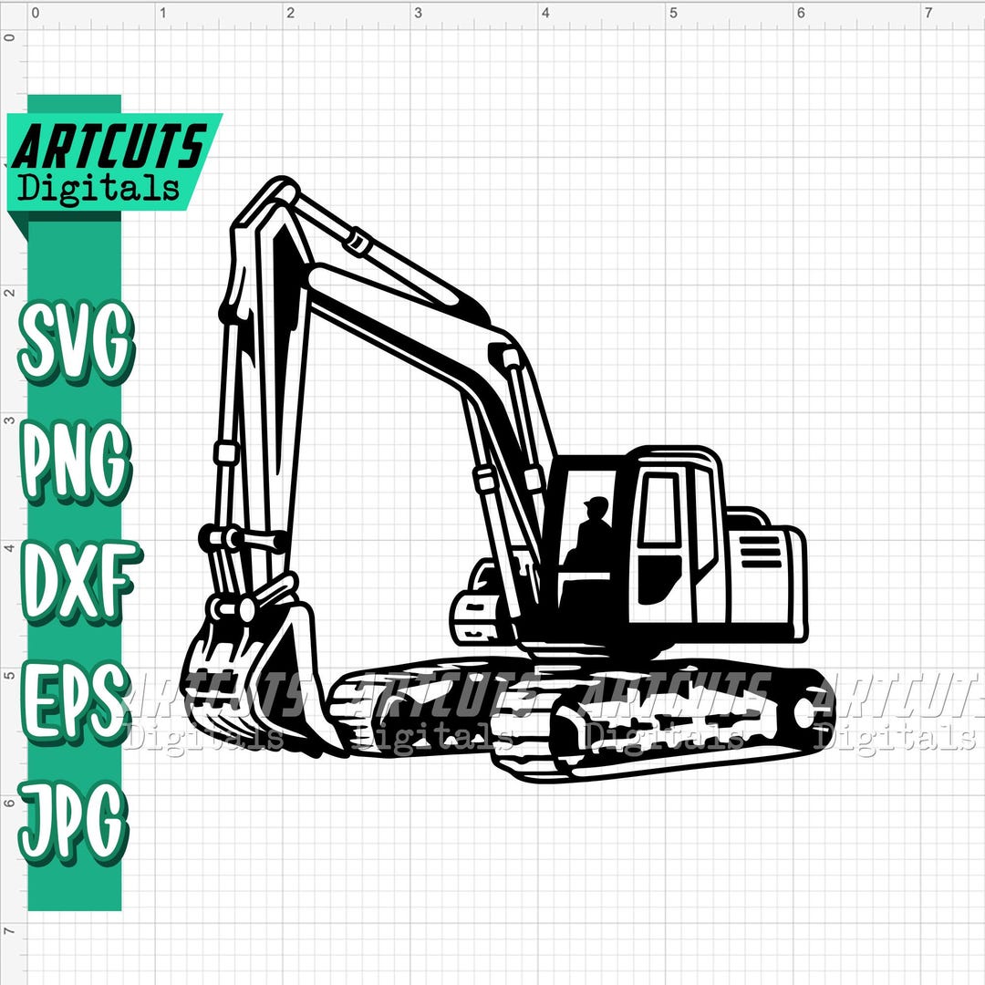 Excavator Svg, Heavy Equipment Svg, Heavy Machinery Clipart, Machine ...